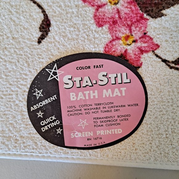 Sayco | Bath | Vintage Bathroom Hand Towel Mat Set Floral Mcm Pink ...